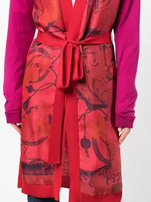FERRAGAMO Heritage-print Long Belted Cardigan