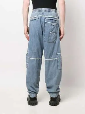 DIESEL® Wide Leg Cargo Distressed Jeans