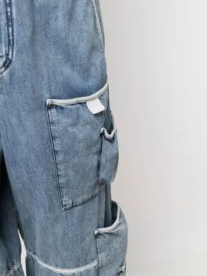 DIESEL® Wide Leg Cargo Distressed Jeans