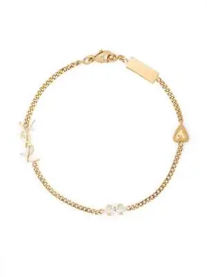 Saint Laurent Cassandre Heart Charm Bracelet - Gold