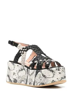 Alberta Ferretti Snakeskin Platform Sandals