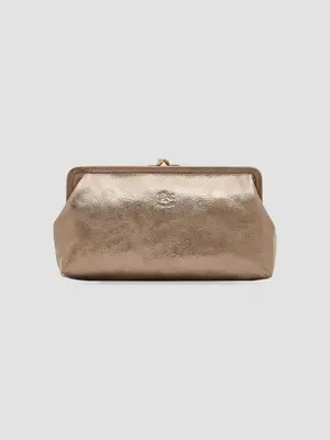 Il Bisonte Metallic Leather Clutch - Bronze