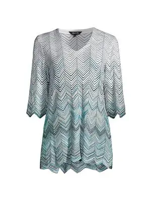 Misook Women's Ombré Chevron Top  - Neutral