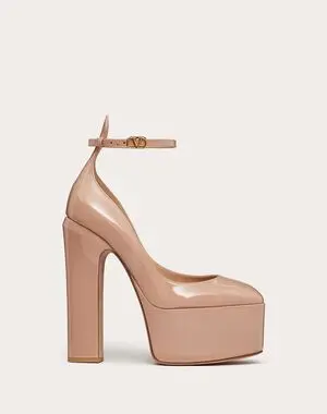 Valentino Garavani Tan-go Platform Pump In Patent Leather 155 Mm Rose Cannelle