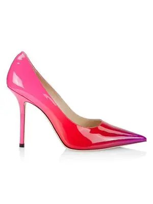 JIMMY CHOO Women's Love 100 Gradient Patent Leather Pumps - Caramel Mix  - Candy Pink Mix