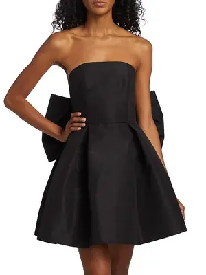 Alexia Maria Paige Silk Faille Bow Minidress