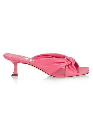 JIMMY CHOO Avenue 50 Leather Mules - Candy Pink