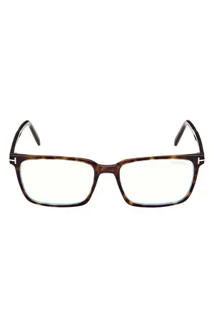TOM FORD 55mm Rectangular Blue Light Blocking Eyeglasses