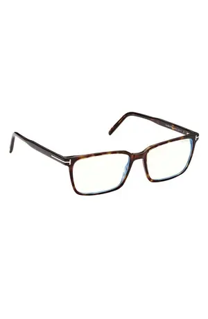 TOM FORD 55mm Rectangular Blue Light Blocking Eyeglasses