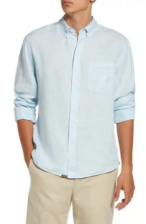 Billy Reid Billy Reid Tuscumbia Linen Button-Down Shirt Sky Blue