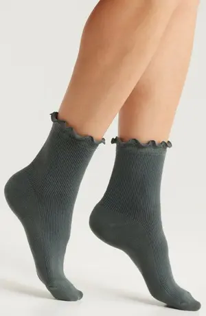 UGG Karsyn Lettuce Edge Crew Socks - Forester
