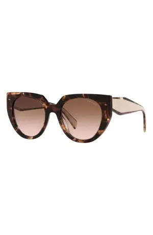 Prada 53mm Cat Eye Sunglasses - Caramel Tortoise/brown Gr