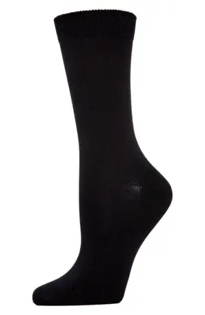 MEMOI Seamless Crew Socks Black