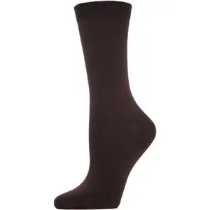 MEMOI Seamless Crew Socks - Espresso