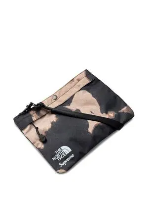Supreme X The North Face Bleached Denim Print Shoulder Bag - Brown
