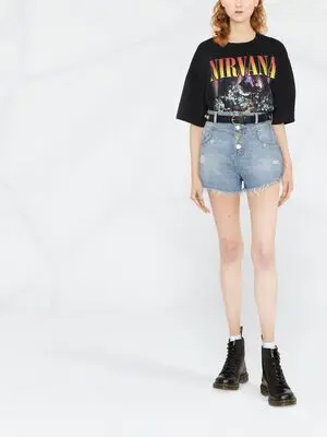 Pinko Distressed Frayed Shorts