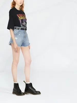 Pinko Distressed Frayed Shorts