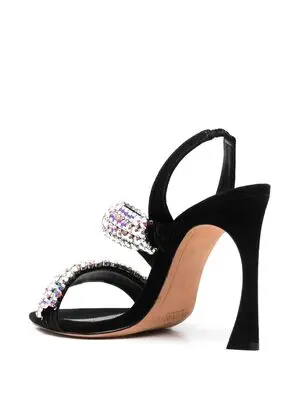 ALEXANDRE BIRMAN Crystal-embellished Leather Sandals