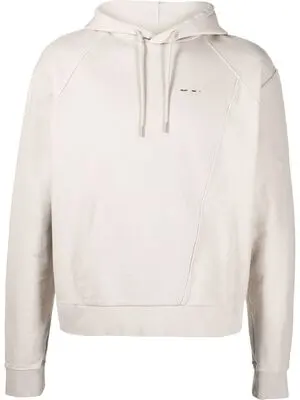 HELIOT EMIL Panelled Organic Cotton Hoodie - Neutrals
