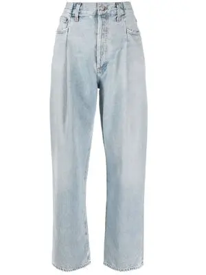 AGOLDE High-waisted Pleated Straight-leg Jeans