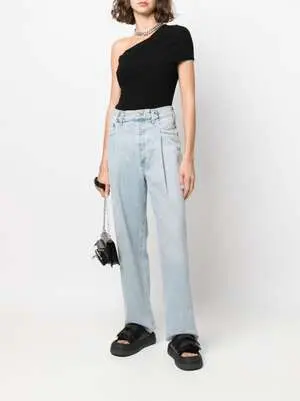 AGOLDE High-waisted Pleated Straight-leg Jeans
