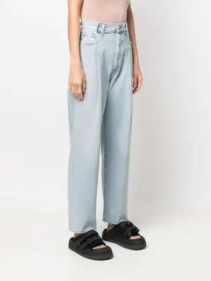 AGOLDE High-waisted Pleated Straight-leg Jeans