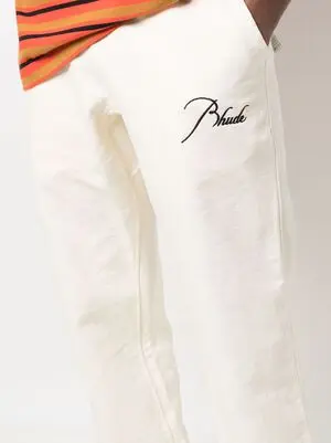 Rhude Logo-embroidered Track Pants - Neutrals