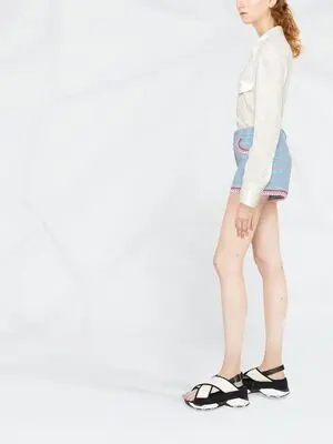 Moschino Houndstooth-print Short Shorts - Blue