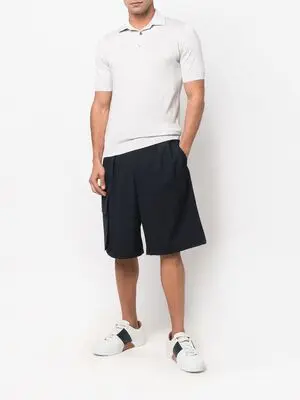 DELL'OGLIO Cotton Short-sleeve Polo Shirt - Grey