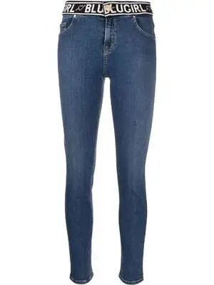 BLUGIRL Logo Waistband Skinny Jeans - Blue