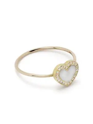 JENNIFER MEYER 18kt Yellow Heart Diamond Ring - Gold
