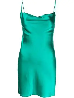 FLEUR DU MAL Cow-neck Mini Sip Dress Green