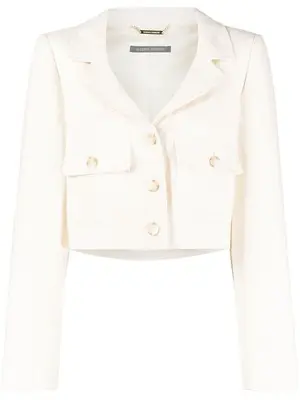 ALBERTA FERRETTI Alberta Ferretti Single-Breasted Cropped Blazer