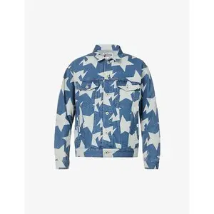 A Bathing Ape Sta Graphic-Pattern Relaxed-Fit Denim Jacket