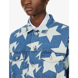 A Bathing Ape Sta Graphic-Pattern Relaxed-Fit Denim Jacket