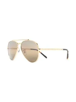 Ray-ban Mirrored-lens Aviator Sunglasses - Gold