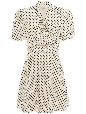 Miu Miu Polka-dot Mini Silk Dress