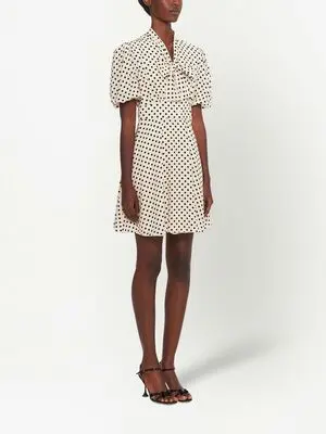 Miu Miu Polka-dot Mini Silk Dress