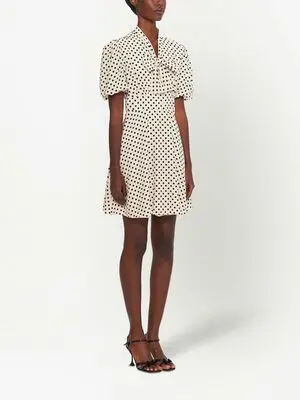 Miu Miu Polka-dot Mini Silk Dress