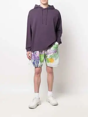 JUST DON Graphic Print Shorts