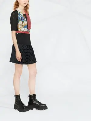 MARINE SERRE Multicolor Silk Twisted Scarf Hybrid Knit Top