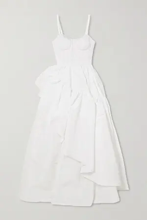 Alexander McQueen Ruffled Taffeta Gown - White