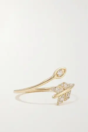 SYDNEY EVAN Sydney Evan Evil Eye Arrow 14-karat Gold Diamond Ring