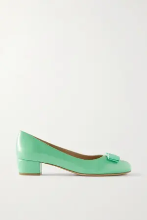 FERRAGAMO Vara Bow-embellished Leather Pumps