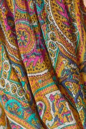 Etro Ruffled Embroidered Printed Silk-chiffon Mini Dress