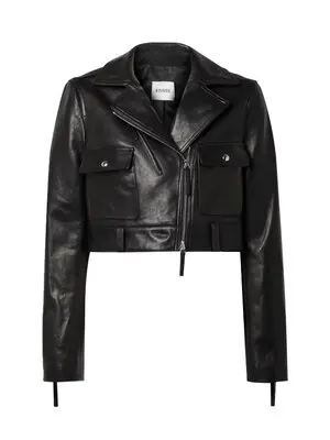 Khaite Meyla Cropped Leather Biker Jacket