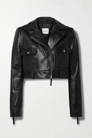 Khaite Meyla Cropped Leather Biker Jacket
