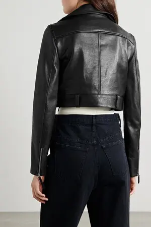 Khaite Meyla Cropped Leather Biker Jacket