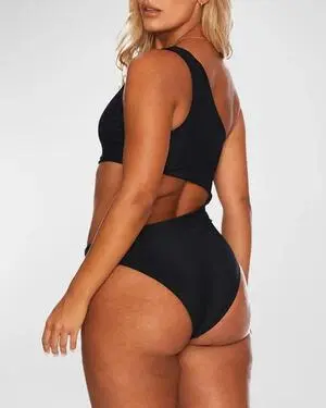 Beach Riot Celine Asymmetric Cutout One-piece Swimsuit - Black