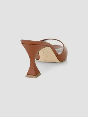 Manolo Blahnik Jadarona 70mm Leather Mules - Brown